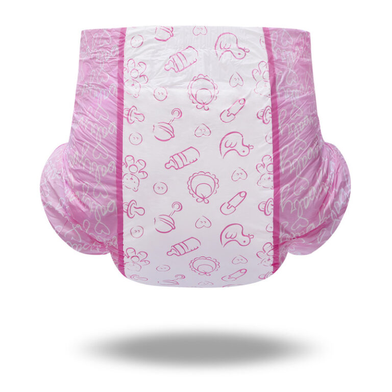 Nursery Pink Printed Adult Brief Diapers - LittleForBig Cute & Sexy ...