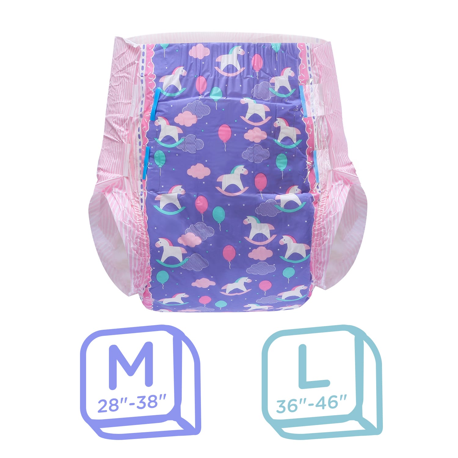 Nursery Pink Printed Adult Brief Diapers - LittleForBig Cute & Sexy ...