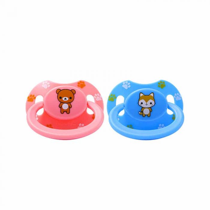 Teddy bear Pink & Fox Blue Pacifier set - LittleForBig Cute & Sexy Products