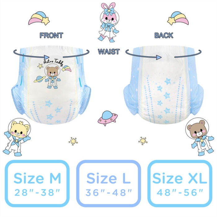Astro Babies Adult Diapers 10 Pieces Pack(M)/(L)/(XL) - LittleForBig ...