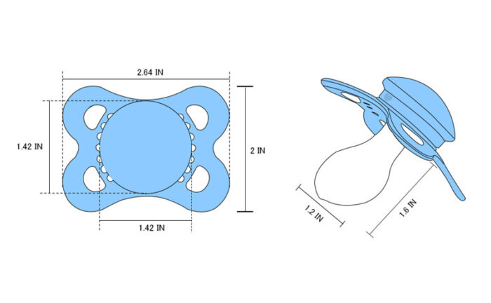 Gen-3 Adult Sized Pacifier 3 Pack- Pink Blue Purple - LittleForBig Cute ...