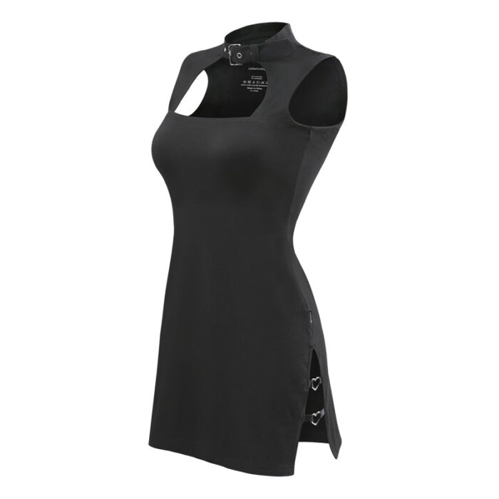 Cyber Goth Bodycon Collared Mini Dress - LittleForBig Cute & Sexy Products