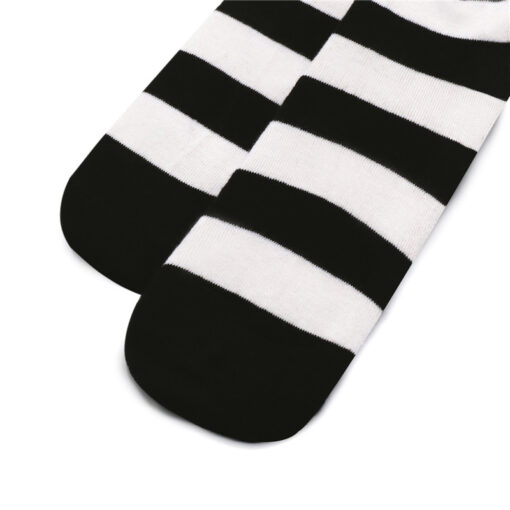 Knee High School Girl Long Striped Socks - Pink and Black ...