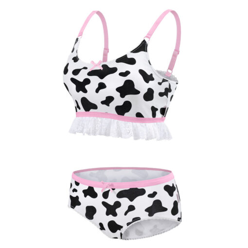 Milk Cow Print Bralette Set Littleforbig Cute And Sexy Products