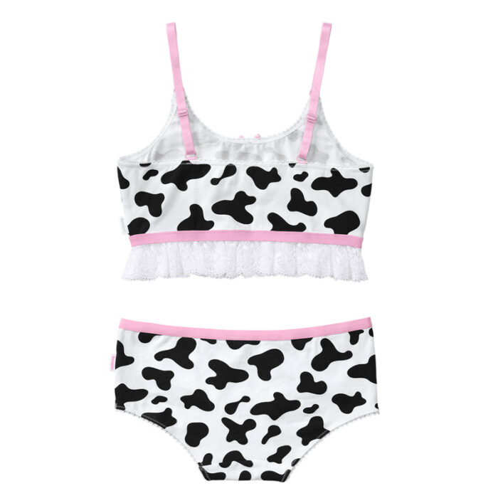 Milk Cow Print Bralette Set - LittleForBig Cute & Sexy Products
