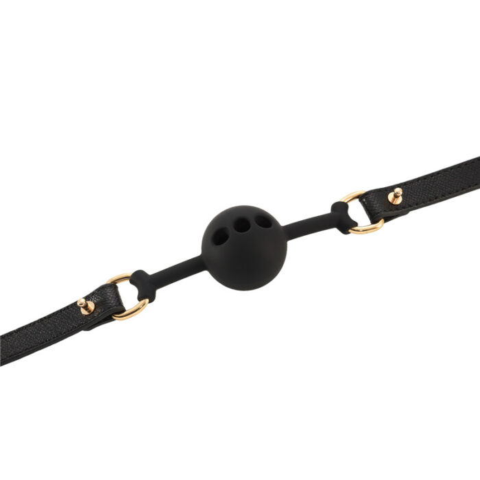 BDSM Adjustable Cowhide Leather Strap Ball Gag - LittleForBig Cute ...