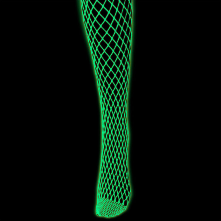 High Waist Night-Glow Fishnet Mesh Tights 2 Pairs Stockings - Large ...
