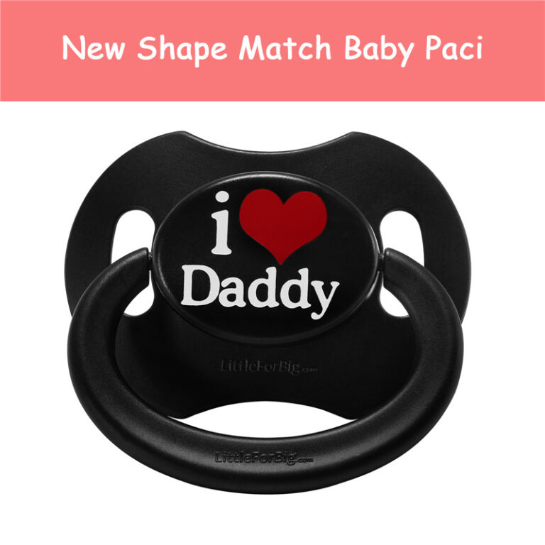 Gen2 BigShield Pacifier I Love Daddy Pattern Black - LittleForBig Cute ...