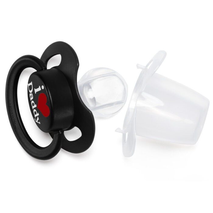 Gen2 BigShield Pacifier I Love Daddy Pattern Black - LittleForBig Cute ...