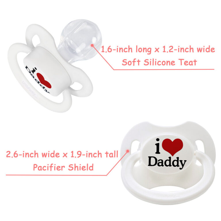 Gen2 BigShield Pacifier I Love Daddy Pattern White - LittleForBig Cute & Sexy Products