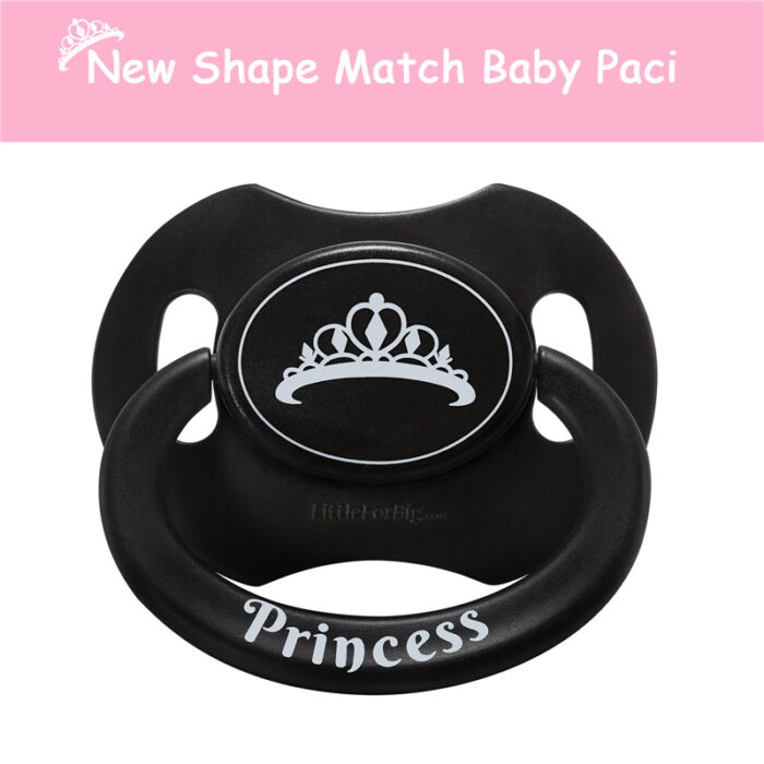 Gen2 BigShield Pacifier "Princess" Crown Black - LittleForBig Cute ...
