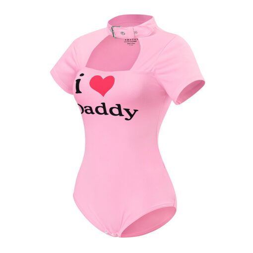 Collared Pink I Love Daddy Onesie - LittleForBig Cute & Sexy Products
