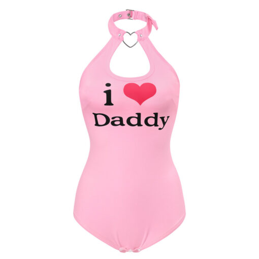 Heartbreaker Collared Onesie-I Love Daddy Pattern - LittleForBig Cute & Sexy Products