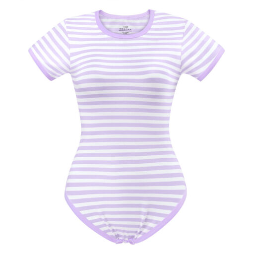Essential Striped Adult Onesie Purple - LittleForBig Cute & Sexy Products