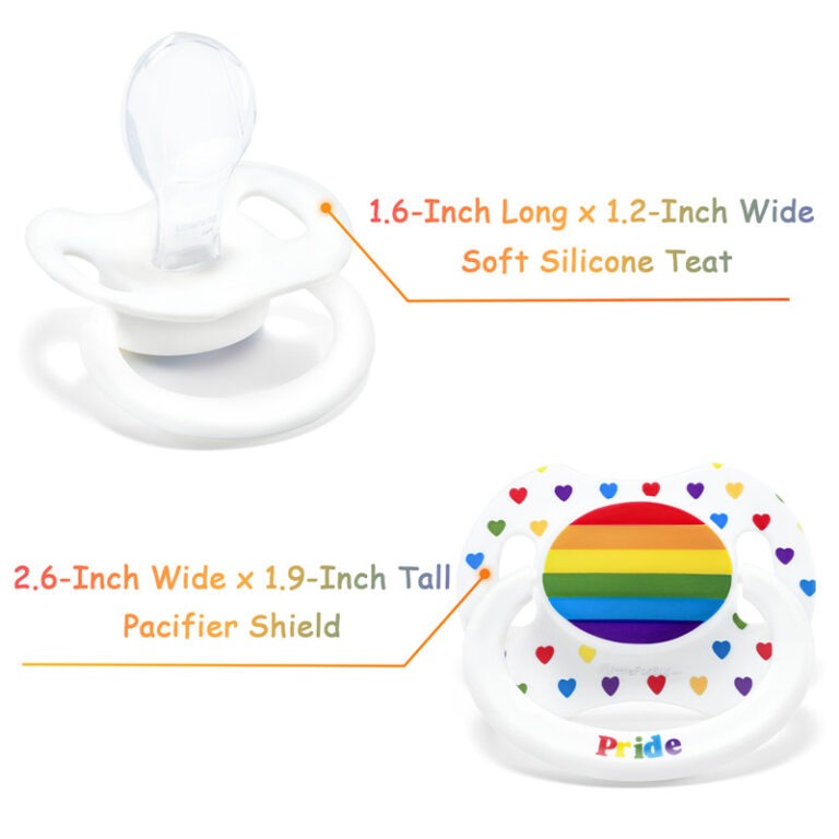Gen2 BigShield Pacifier Rainbow Pride Pattern White - LittleForBig Cute ...
