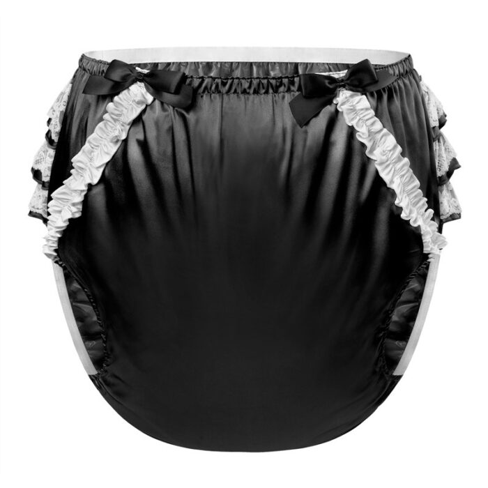 Pretty in Black Satin Over Adult Diaper Cover - LittleForBig Cute ...