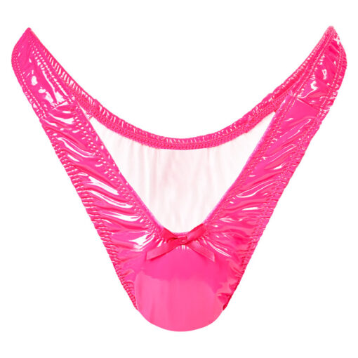 Little Secret Faux Leather Thong Tucking Gaff Panties Hot Pink ...