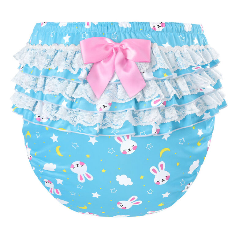 Snuggle Bunny Pattern Ruffle Adult Diaper Cover - LittleForBig Cute ...